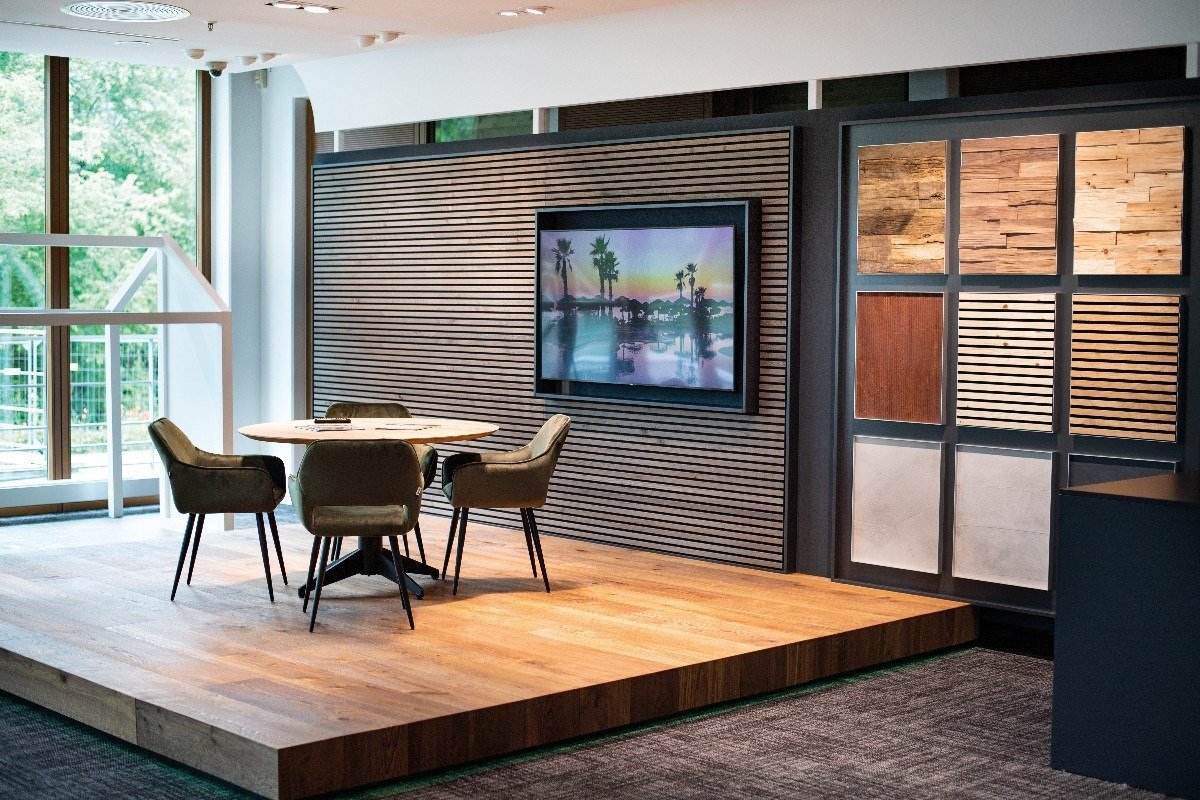 Akoestische Wand en Plafond Panelen Eiken Select of Rustiek Olie + Grijs of
